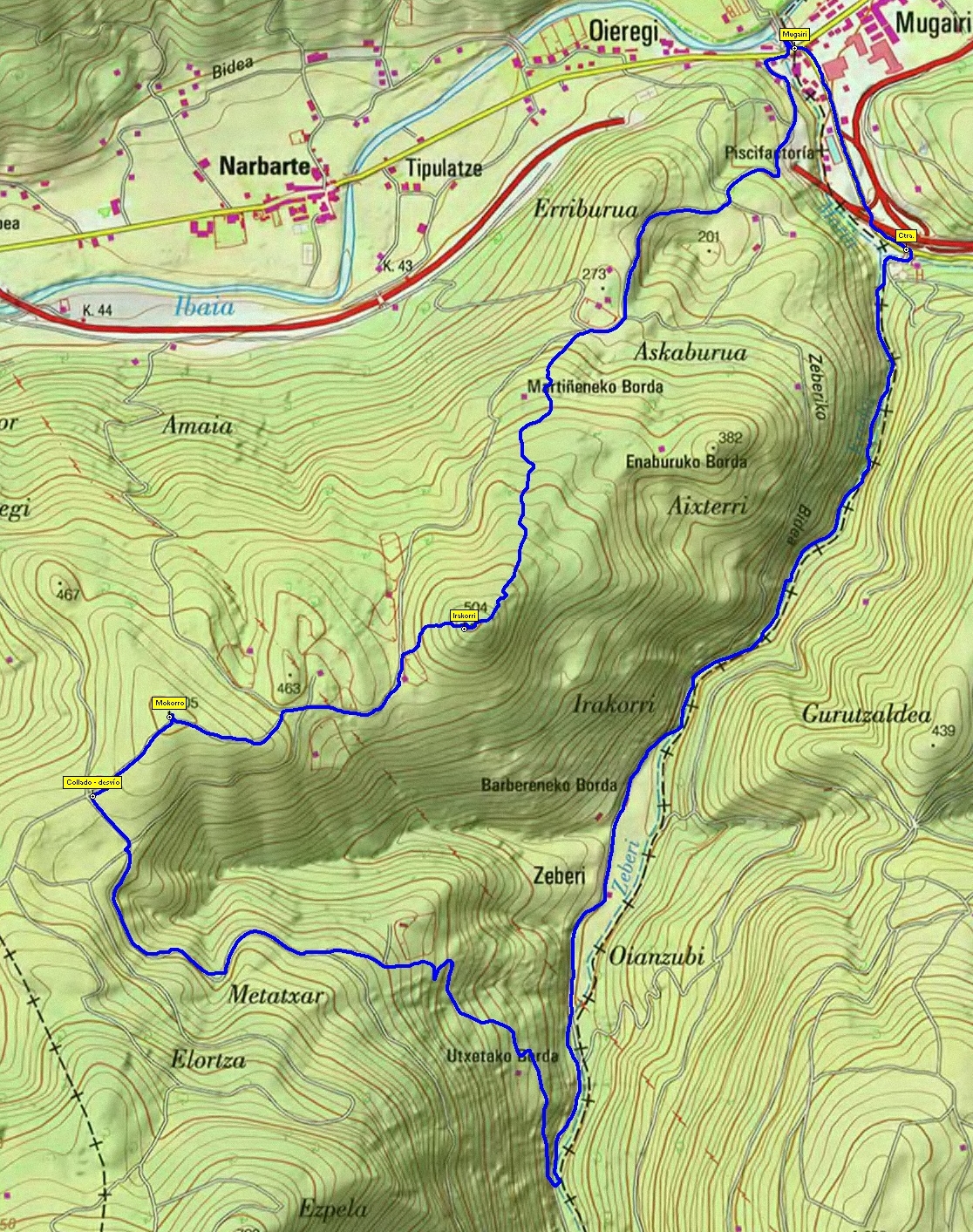 De punta a punta: Irakorri i Mokorro des de Mugaire