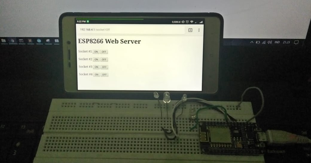 Aplikasi Kontrol LED dengan menggunakan web Server via Wifi ESP8266 ~ FEGSOFT
