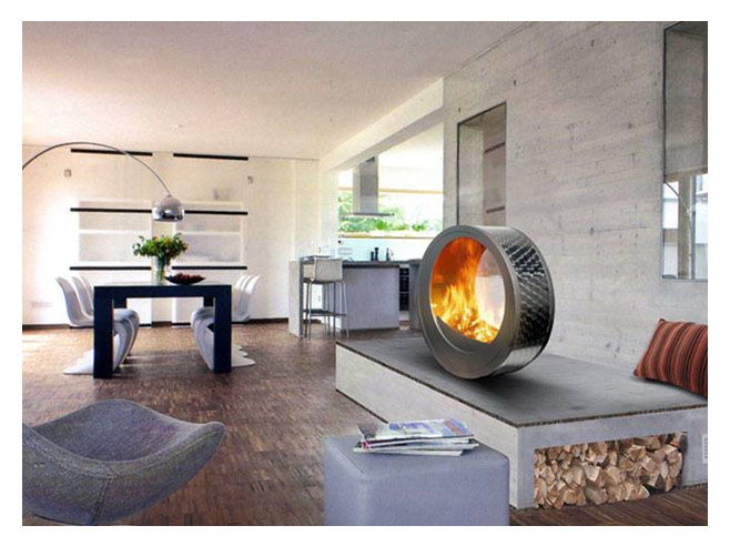 SR Nepal: Movable Contemporary Fireplace