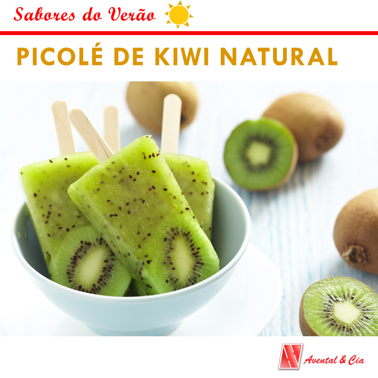 Avental e Cia Gourmet: RECEITA: Picolé de Kiwi Natural