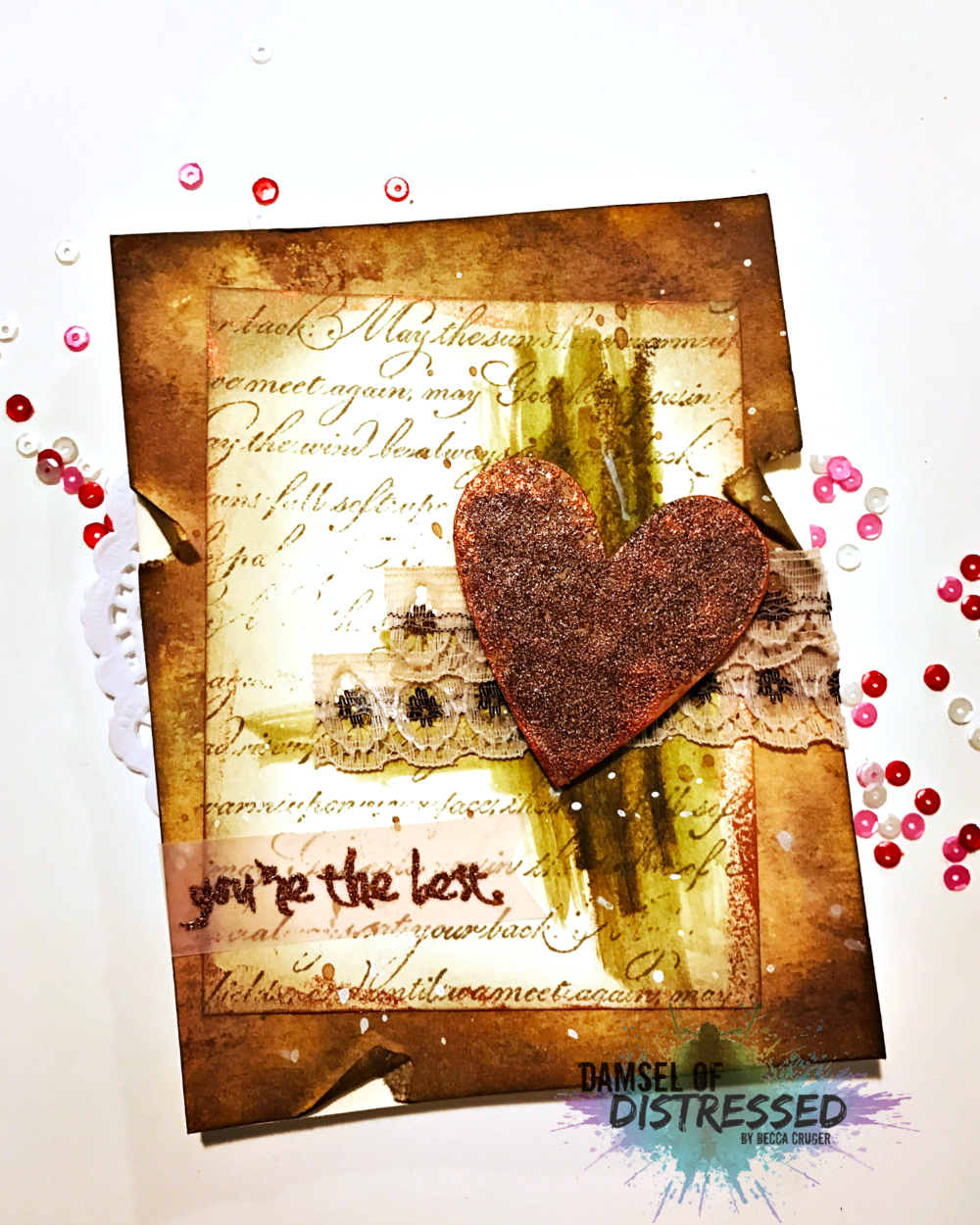 The Damsel of Distressed Cards: Vintage Chic Card - Valentine