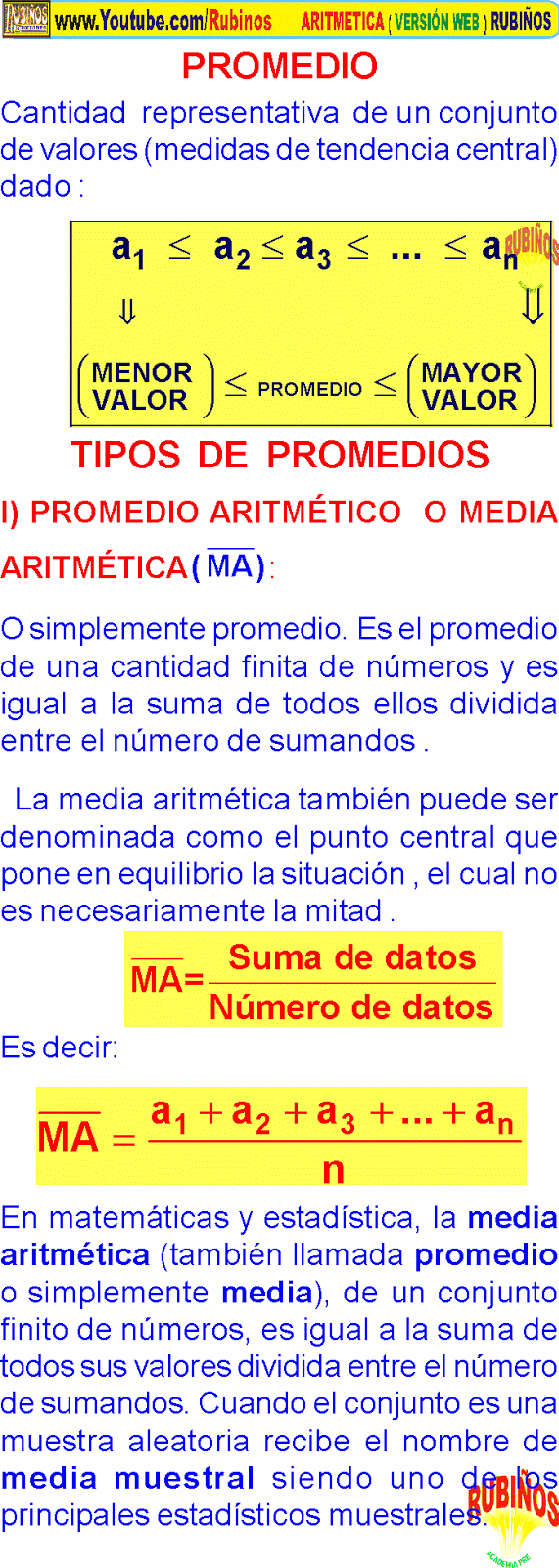 PROMEDIOS EJEMPLOS Y EJERCICIOS RESUELTOS
