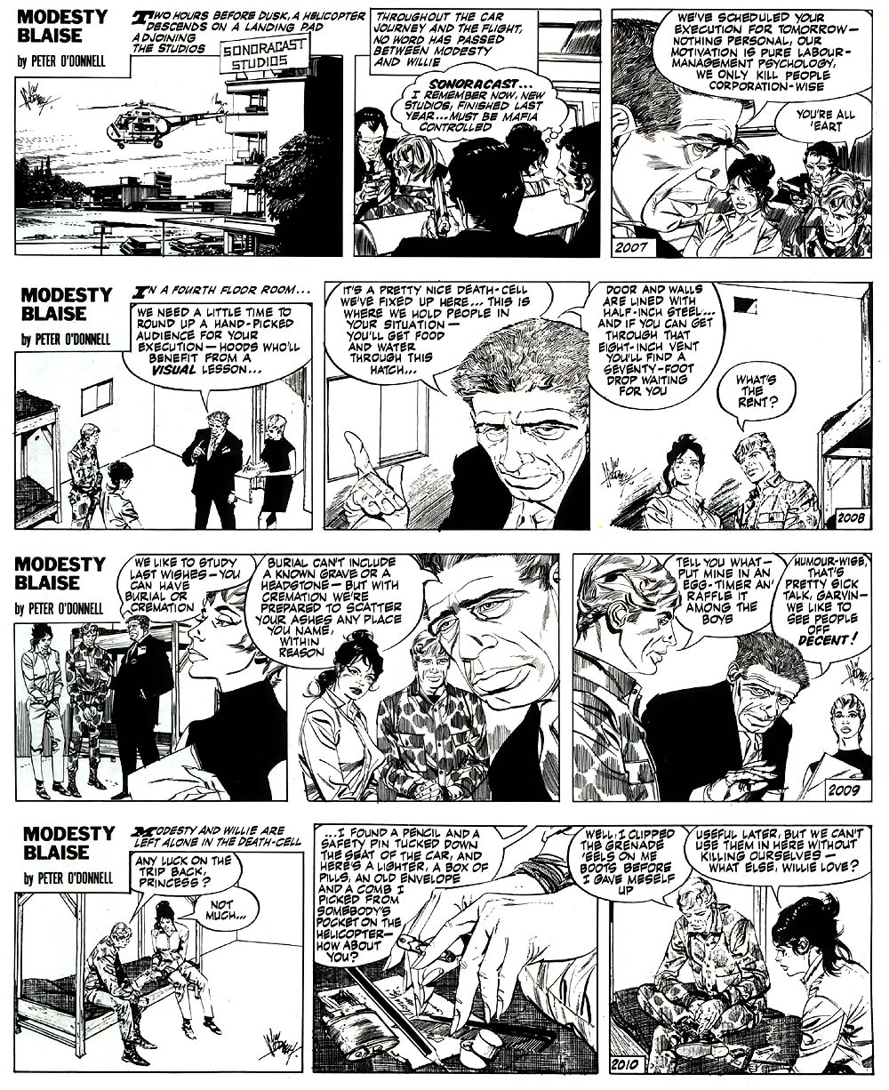 Hairy Green Eyeball 3: Complete MODESTY BLAISE comic strip sequence — "Take-Over" — 1969-70