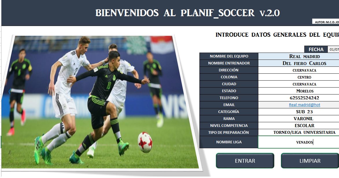 Programa Informático para la Planificación del entrenamiento del Fútbol ...