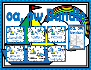 Teachers R US: oa, ow Literacy Activities Bundle with Assessment