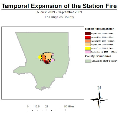 Geography 7: Introduction to GIS: Lab 8: Mapping the Station Fire in ArcGIS