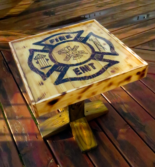One Eyed Annie's: Firefighters side table