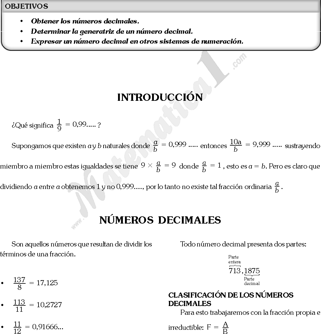 LOS NUMEROS DECIMALES EJERCICIOS RESUELTOS PDF