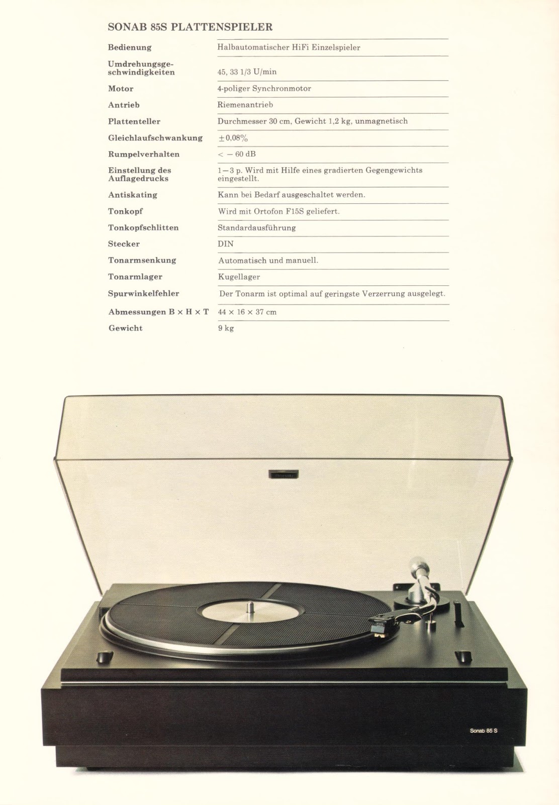 Infrequent Sound [sex.tex] technology: Sonab S85 2-Speed Belt-Drive ...