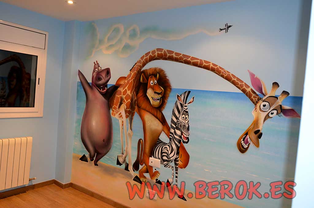 Mural infantil Madagascar