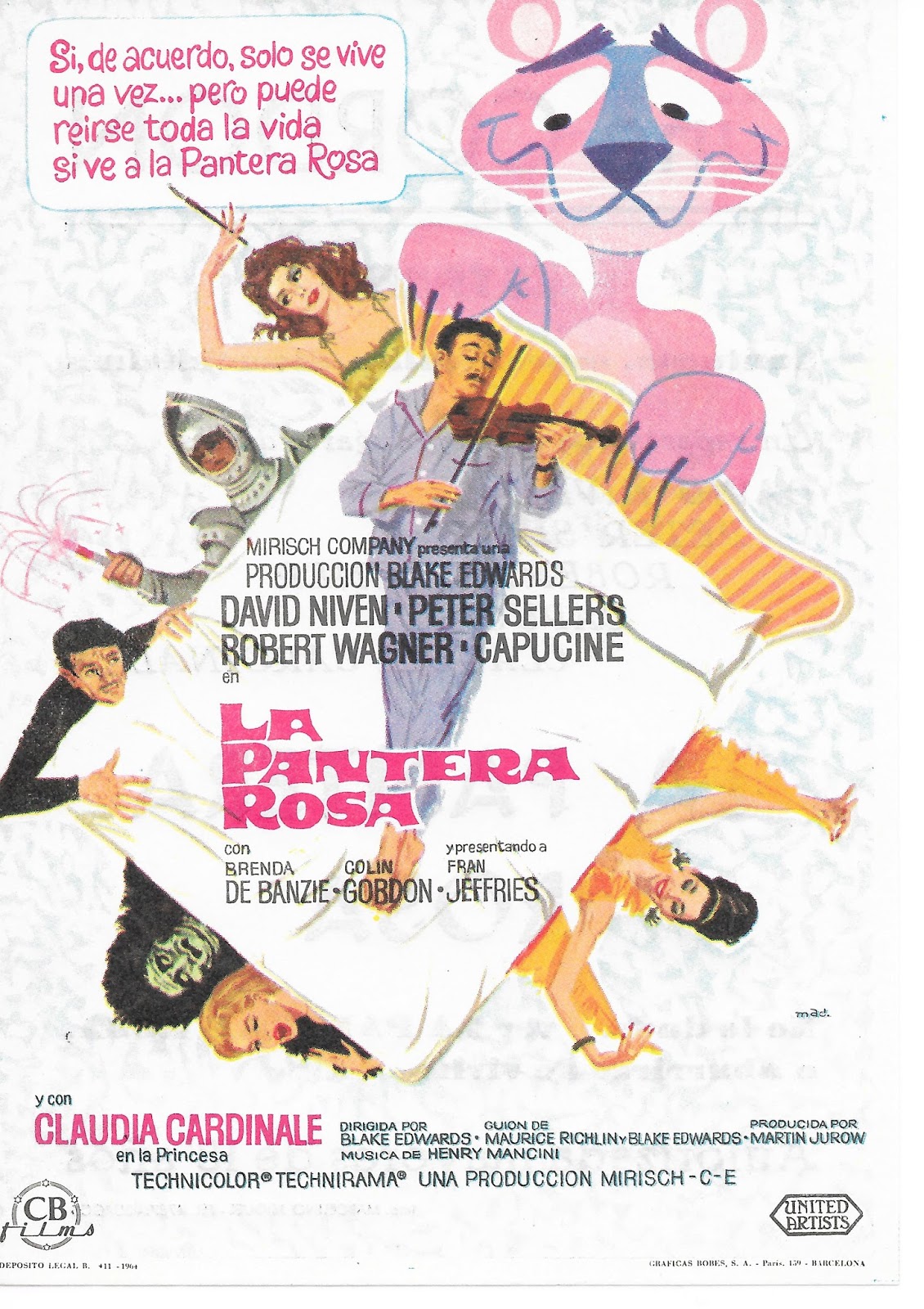 CINE - PROGRAMAS DE MANO: LA PANTERA ROSA /BLAKE EDWARDS/DAVID NIVEN ...