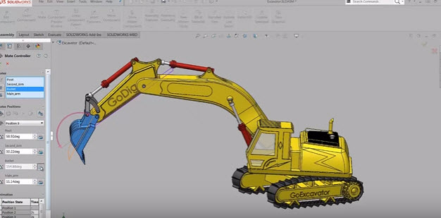 How to Assembly Backhoe Mate Controller | SOLIDWORKS tutorial ...