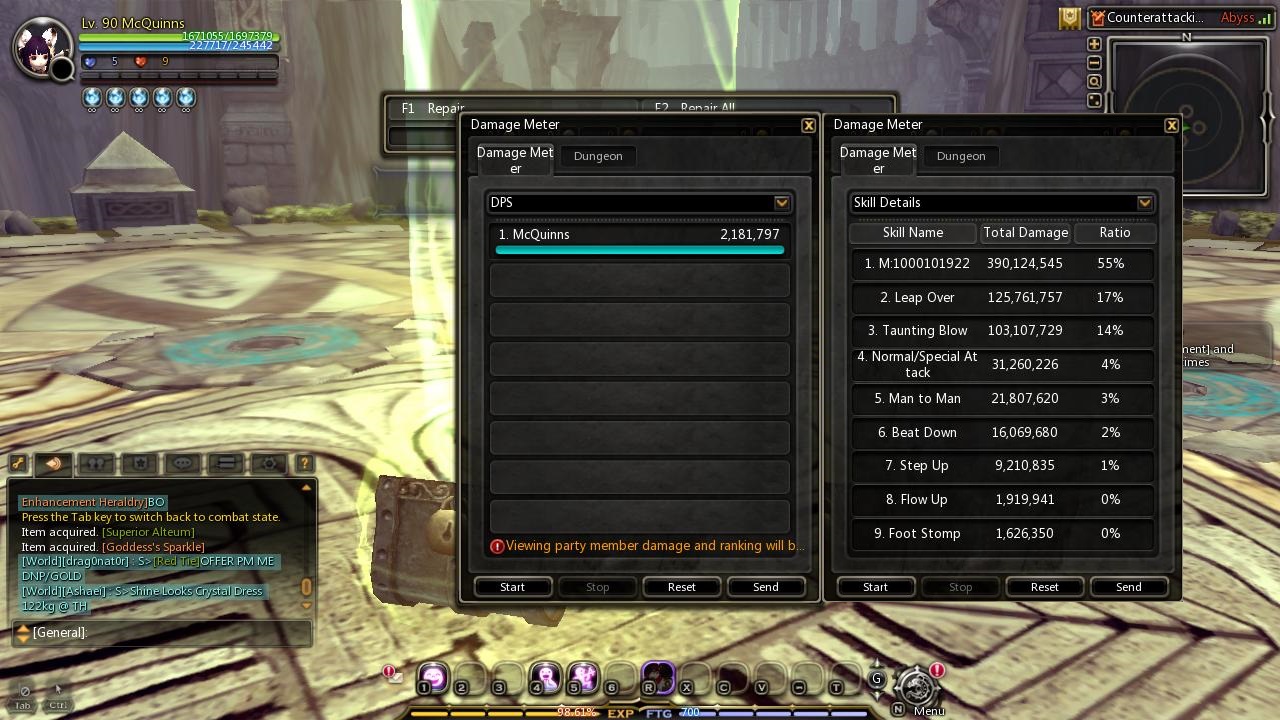 DAMAGE METER TEST: DEFENSIO VS RUINA | Dragon Nest Indonesia