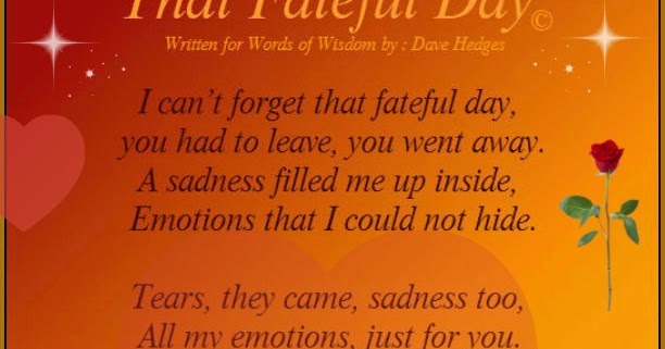Daveswordsofwisdom.com: That Fateful Day