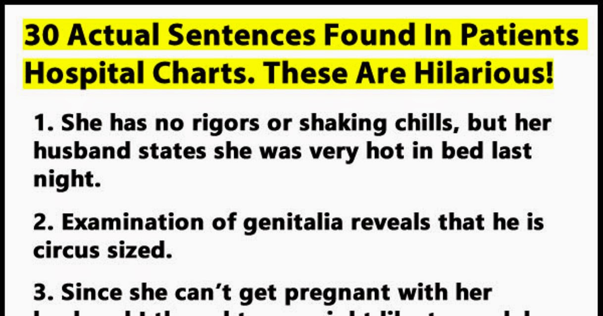 30 Unexpected Sentences Found In Patients Hospital Charts