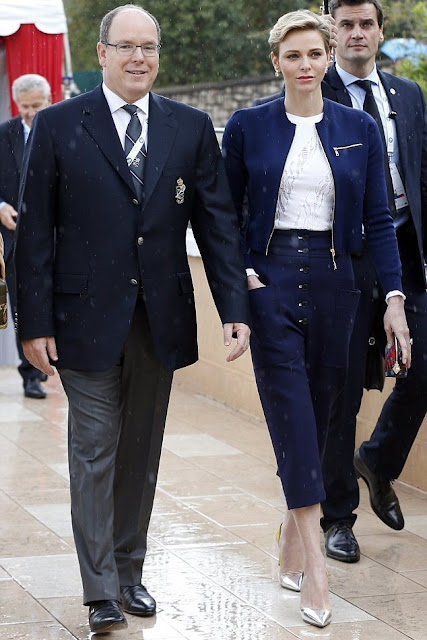 Princess Charlene and Prince Albert at Monte-Carlo Sporting Club