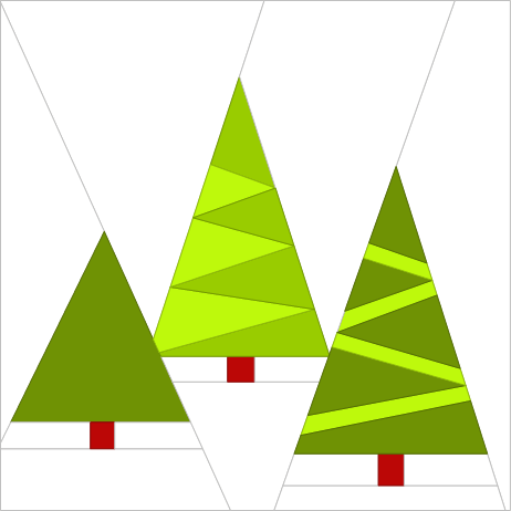 Christmas Trees block pattern | Projektownia Jednoiglec