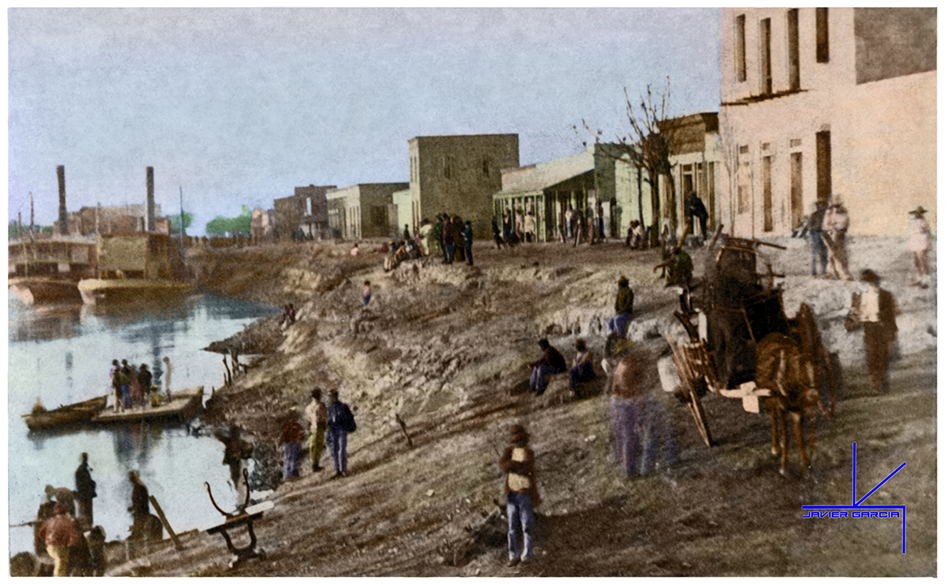 Brownsville Station: 1865 Brownsville, Texas on the Levee with Louis de ...