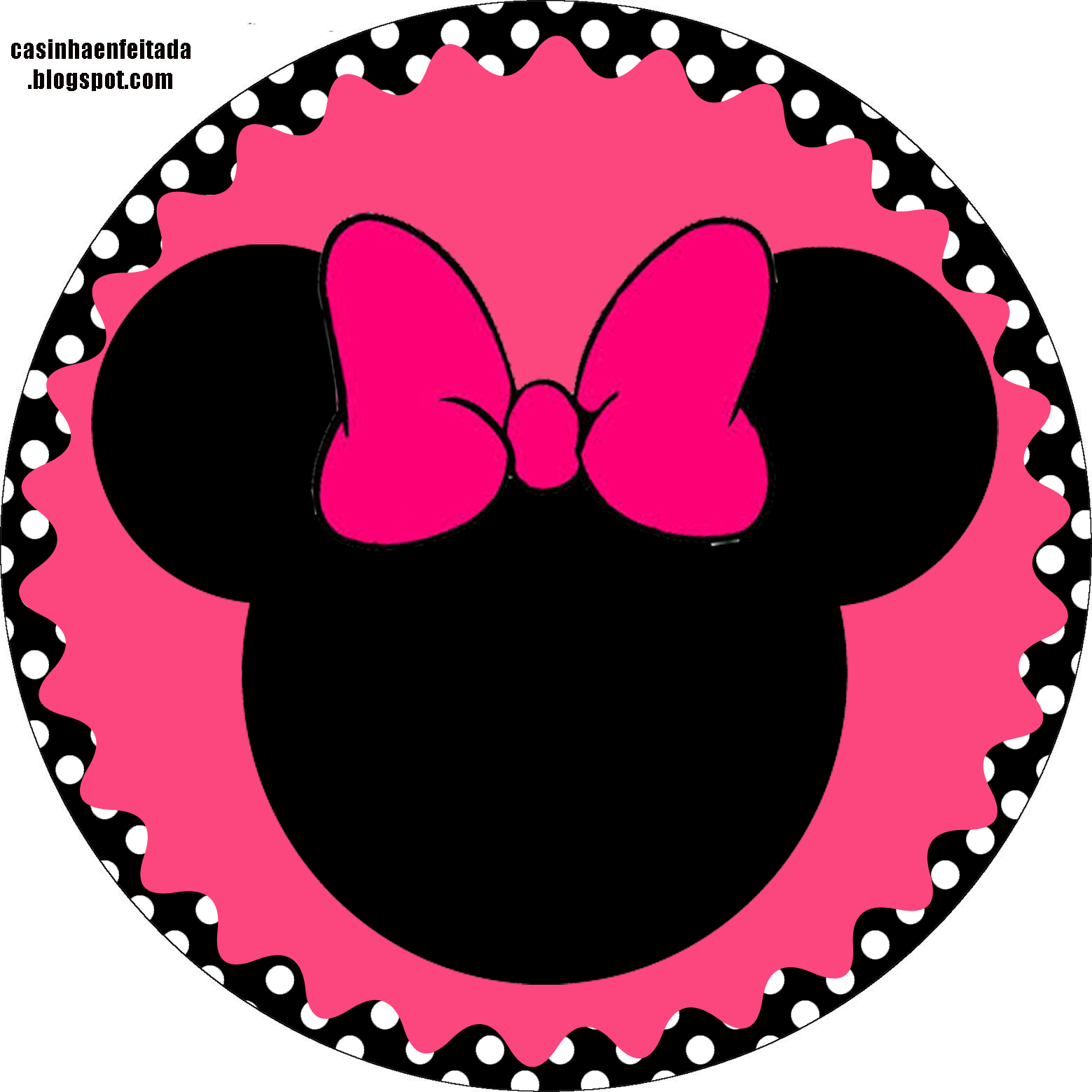 Minnie in Pink with Withe Polka Dots Party: Free Printable Cupcake ...