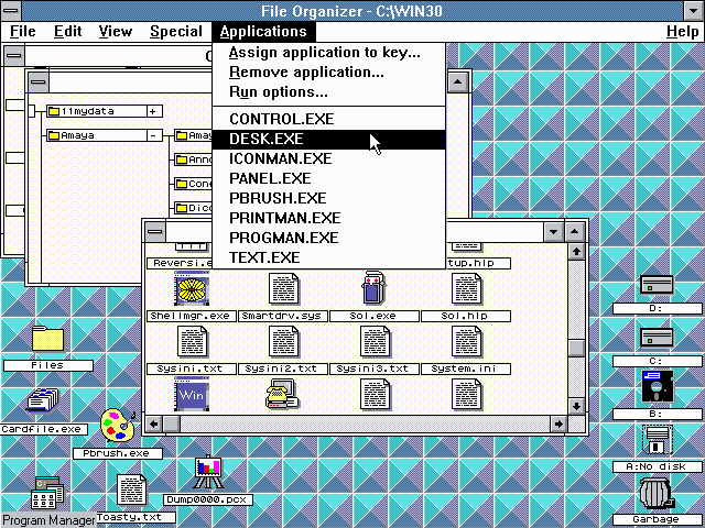 Windows 3.0: Imagenes de pantalla de Windows 3.0