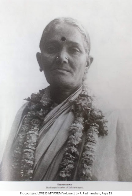 Wonderful black & white pic of the mother chosen by Sathya Sai Avatar ...