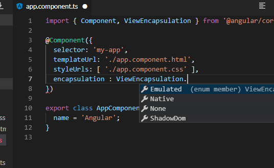 Angular Inline component css Angular Inline component css