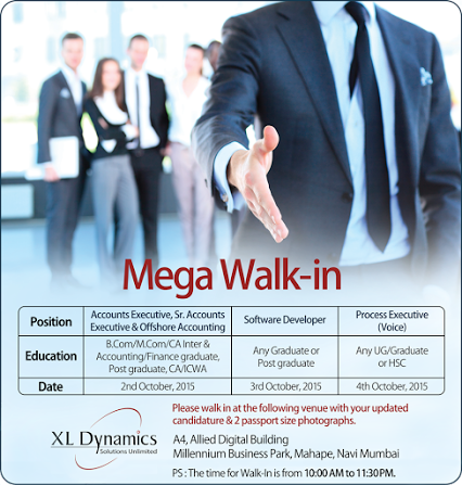 XL Dynamics Mega Walkin Drive On 2nd February, 2017 - PrepareInterview.com