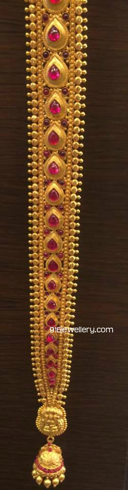 Antique Gold Jada design with ruby potas | SUDHAKAR GOLD WORKS