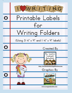 Classroom Freebies Too: Printable Labels for Writing Folders