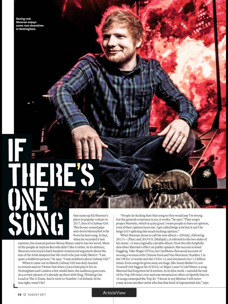 Castle of News: Ed Sheeran para ´Q Magazine´