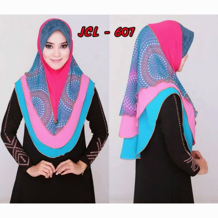 TUDUNG LABUH JELITA LUBIS COLLECTION: Tudung Jelita Corak Size " L " Code 6