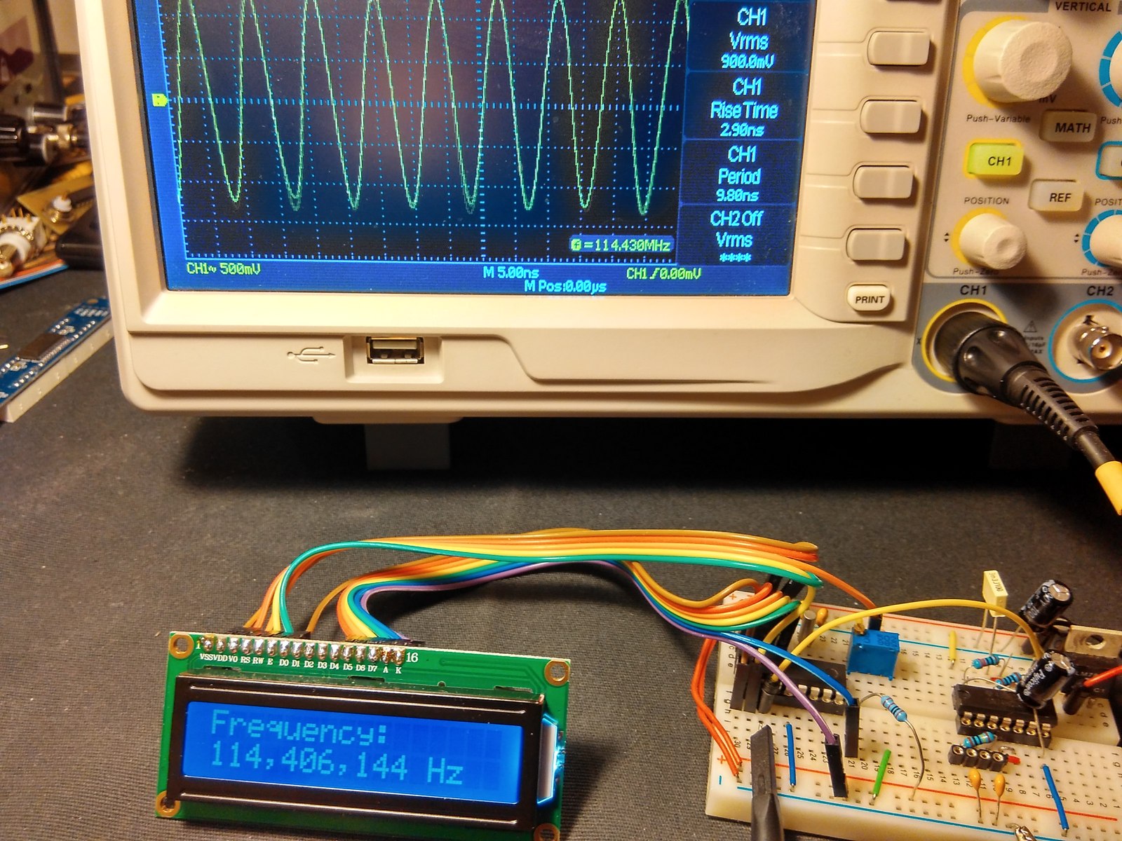 Diyfan 100mhz Frequency Counter With Lcd Display