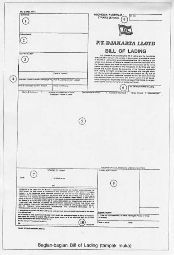 Juwita's: Bill of Loading