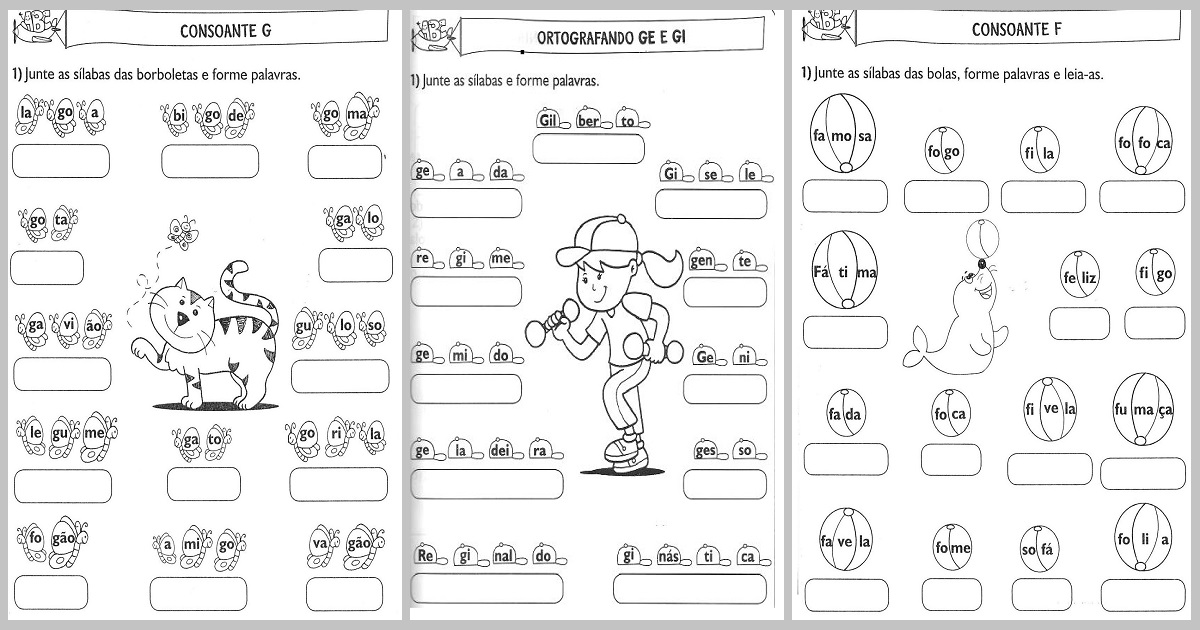 Atividades de Alfabetização - Juntando Sílabas — SÓ ESCOLA