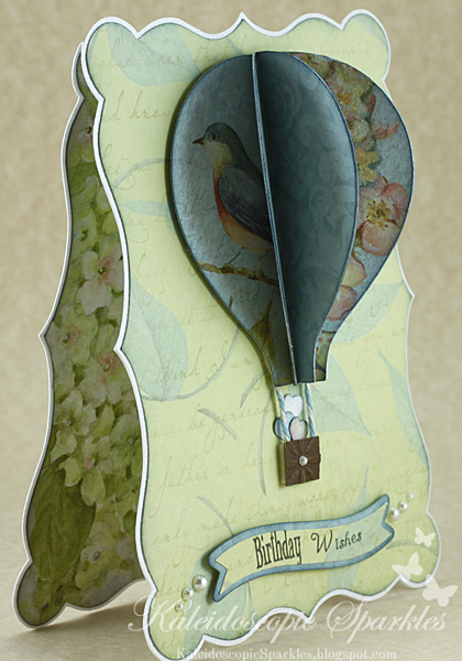 Kaleidoscopic Sparkles: 3D Hot Air Balloon Birthday Card