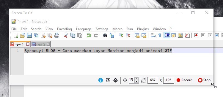 Cara Merekam Layar Monitor menjadi animasi GIF | Manyticle