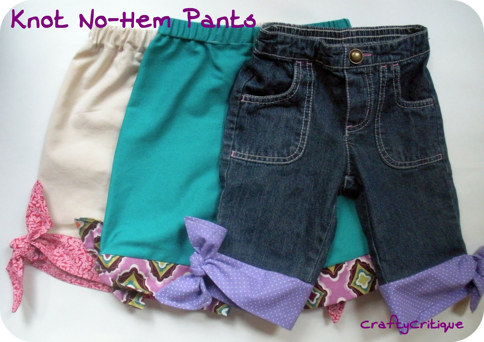 Crafty Critique: Tutorial: Knot No-Hem Capri Pants