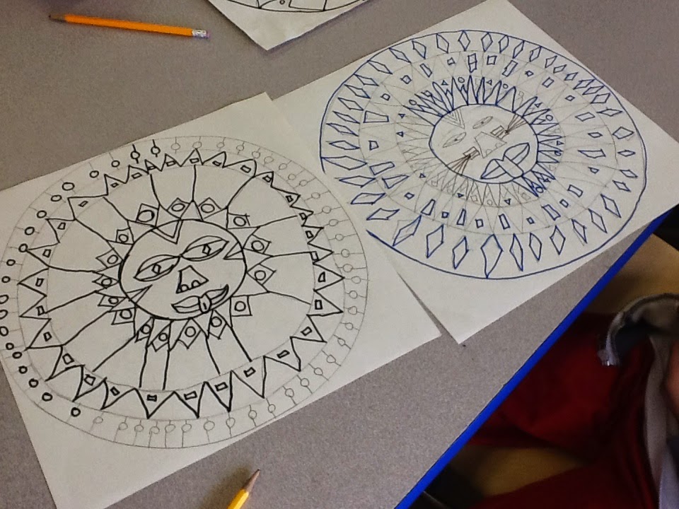 art inklings: How To Draw Aztec Sun Stones