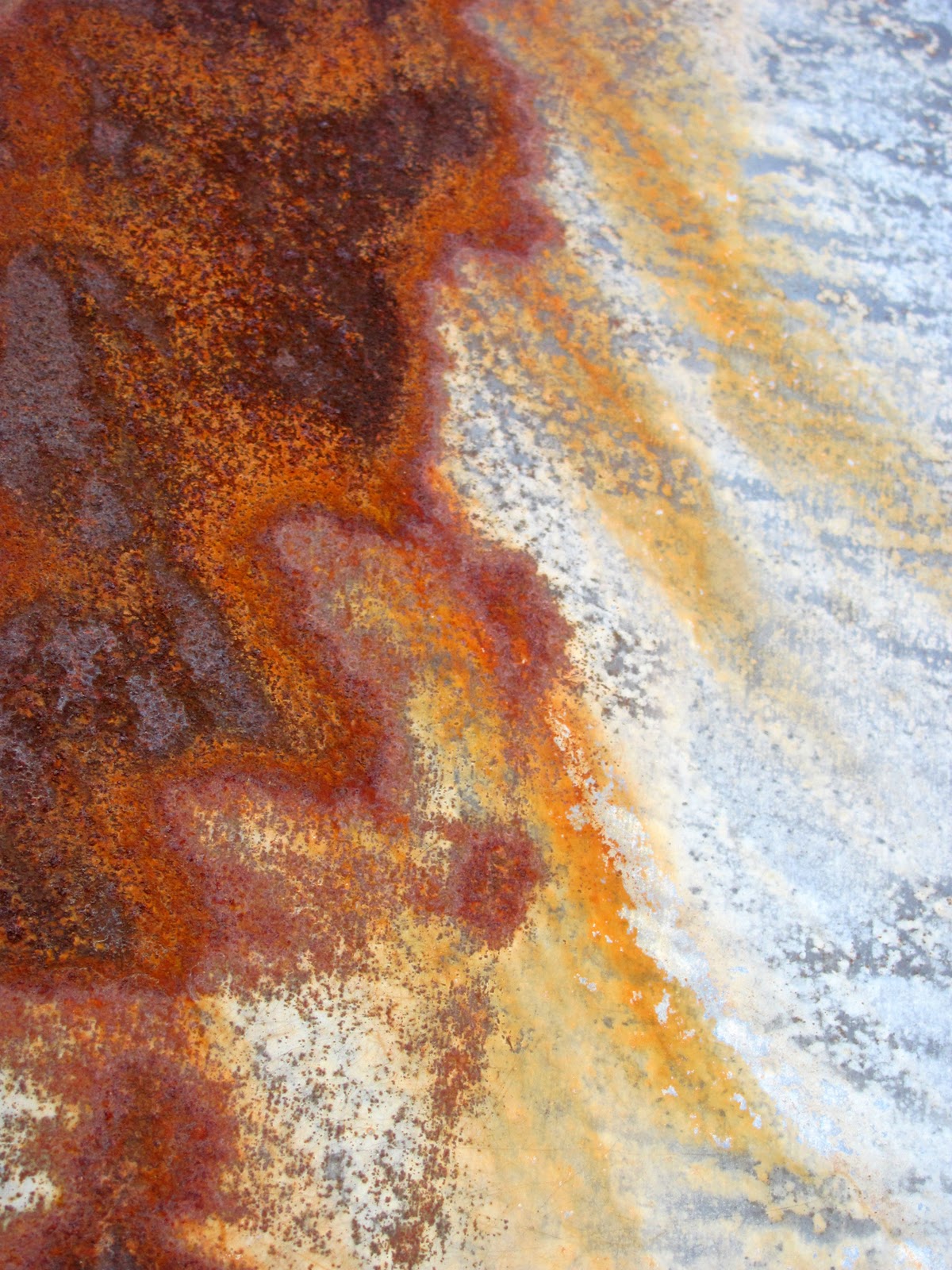 curving back: metal rust patterns