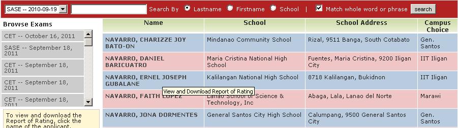 MSU-SASE 2012-2013 Result now available!