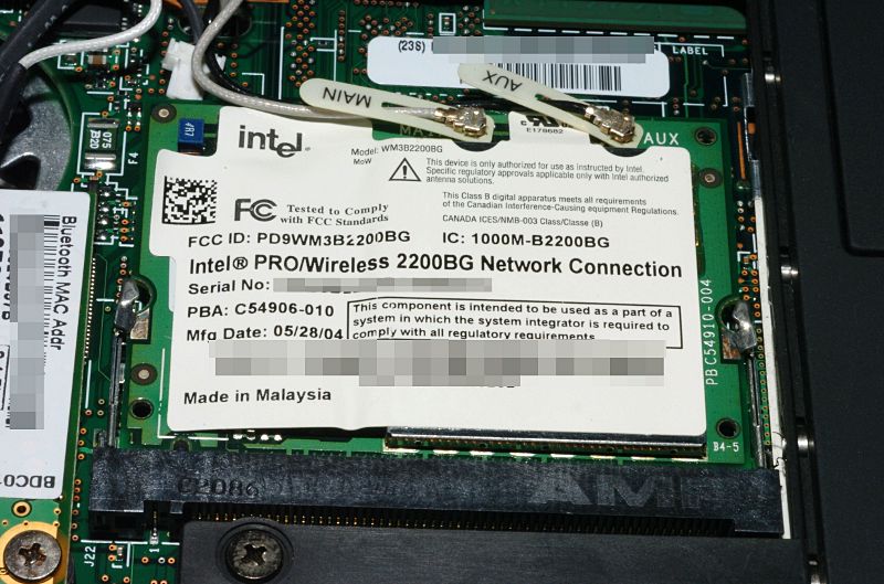 電算機孝行: ThinkPad T30 の無線LANカード交換