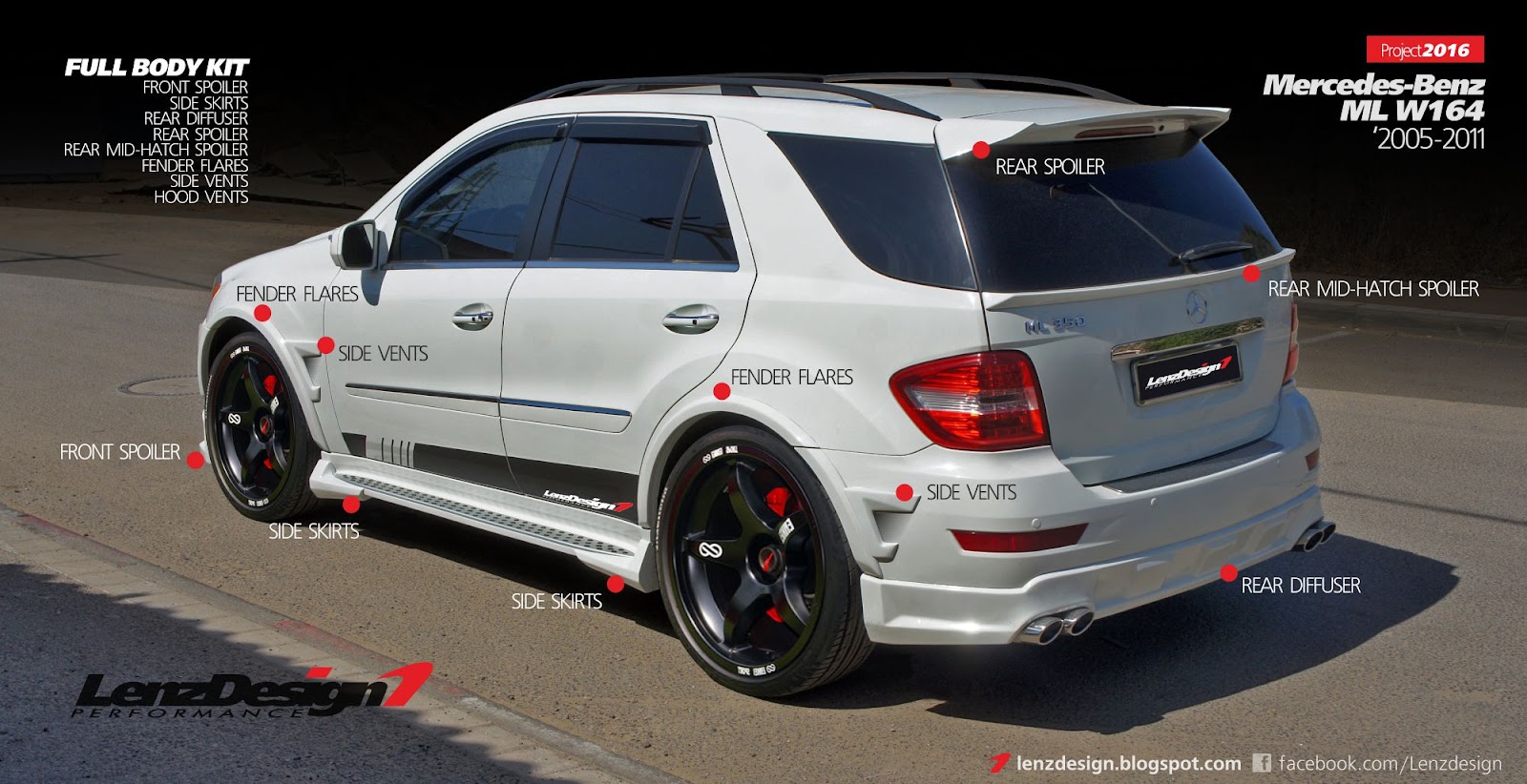 Mercedes-Benz ML W164 Lenzdesign Bodykit & Spoilers
