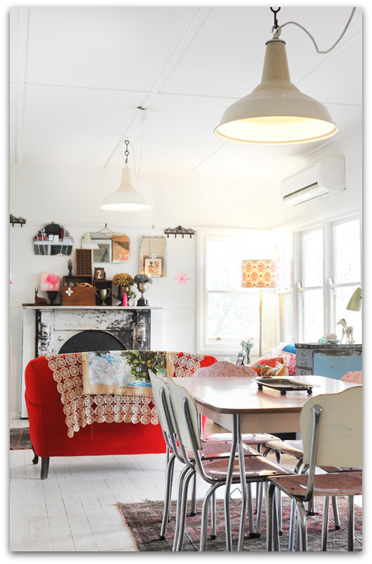 Shabby chic interior design in an Australian house