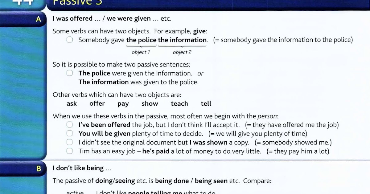 Unit 44: Passive 3 - English Grammar in Use