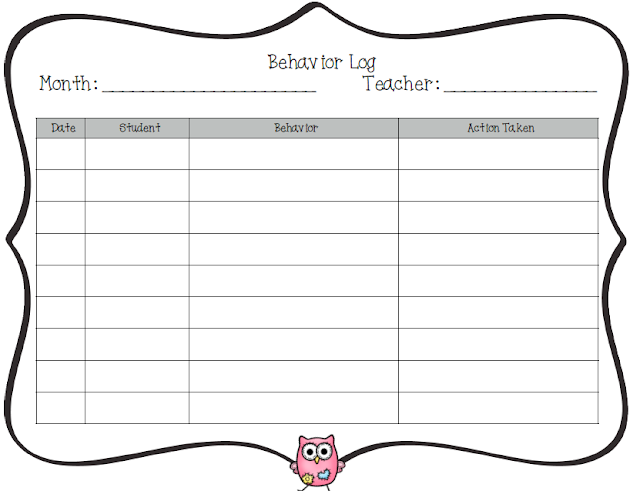 Thinking of Teaching: Teacher Binder Printables- Part 2- Behaviour and ...