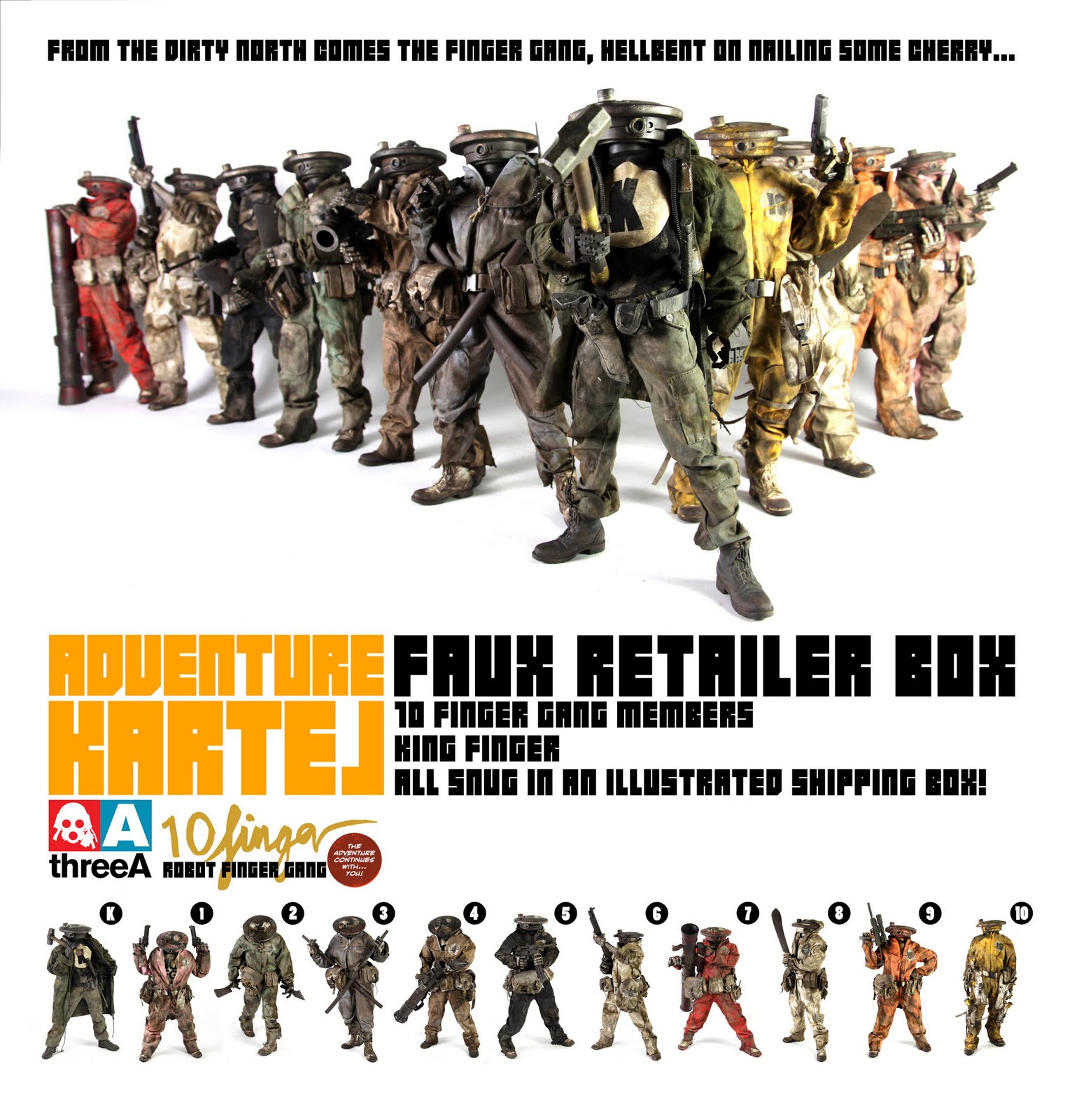 INSIDE THE ROCK POSTER FRAME BLOG: Ashley Wood 3A Adventure Kartel 10 Finger Gang Members ...