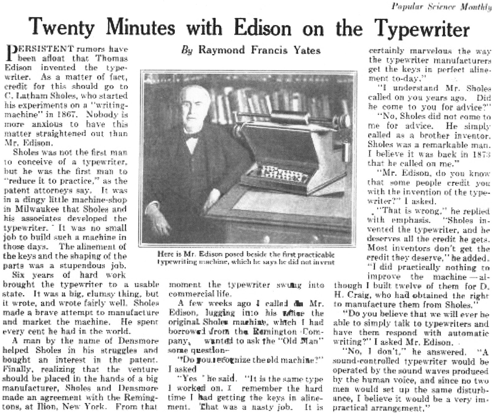 Thomas Edison Typewriter