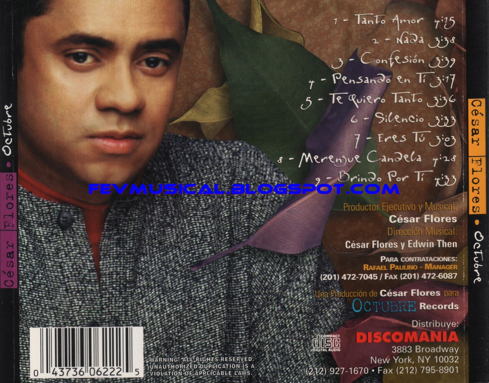 FEV MUSICAL: 1990's - Cesar Flores - Octubre (Discomania)