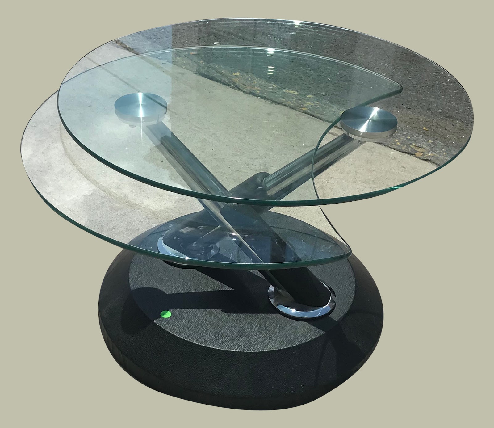 Uhuru Furniture & Collectibles: Rotating Glass End/Coffee Table - $125 SOLD