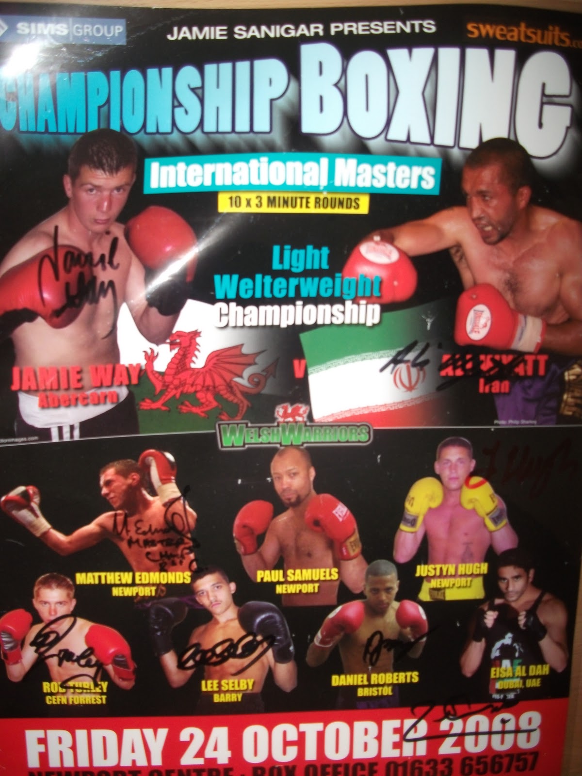 punching with Parsons: Signed Championship Boxing Poster Newport Centre ...